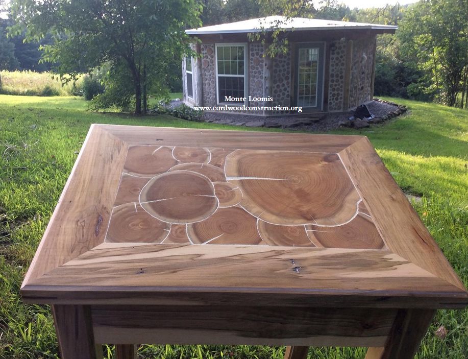 Cordwood Flooring Jig Saw Puzzle Method - Cordwood Construction