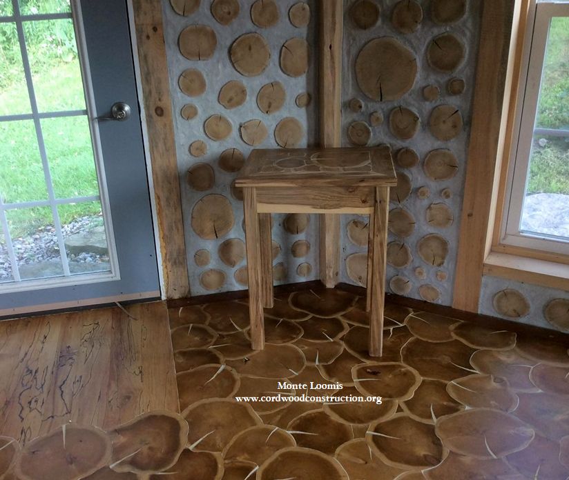 Cordwood Flooring Jig Saw Puzzle Method - Cordwood Construction